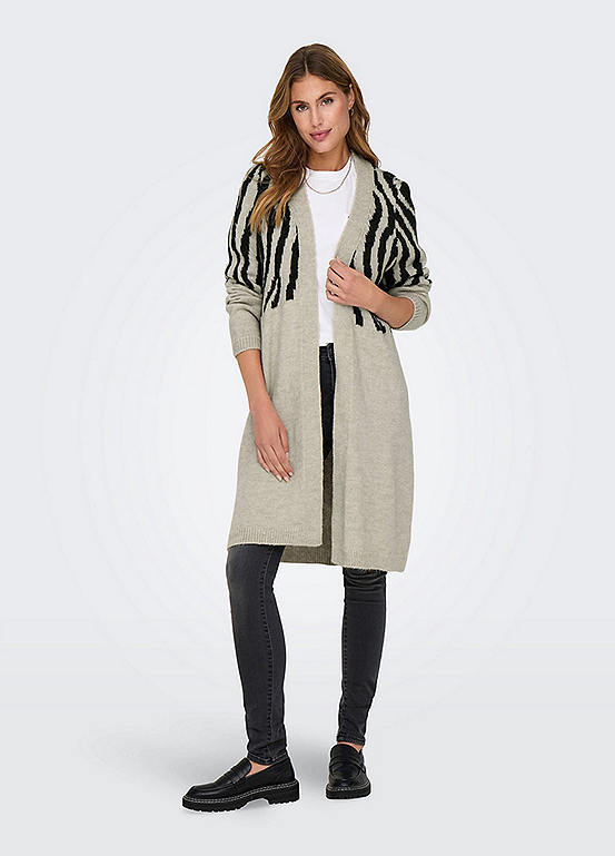 Long Zebra Print Cardigan by Only | Look Again