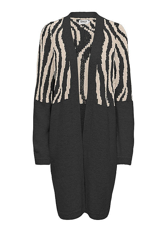 Long Zebra Print Cardigan by Only | Look Again