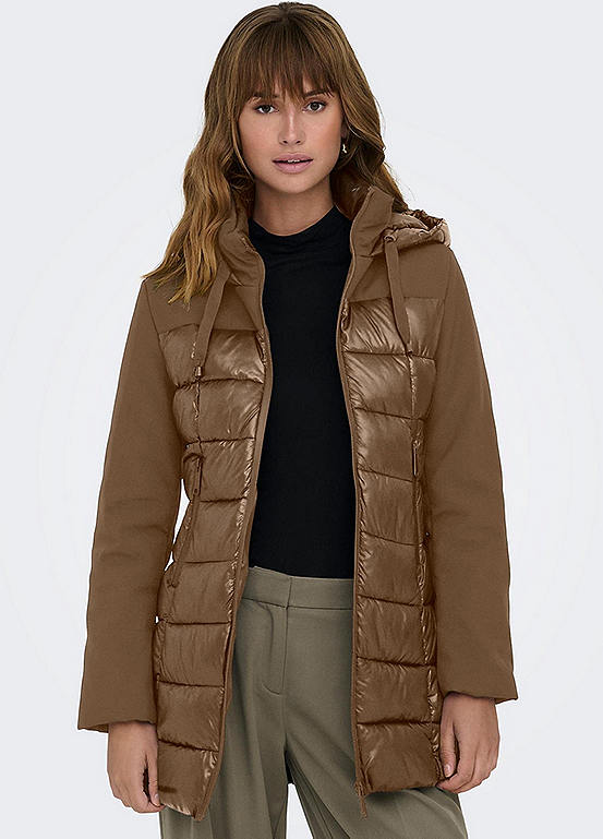 Longline Quilted Coat by Only | Look Again