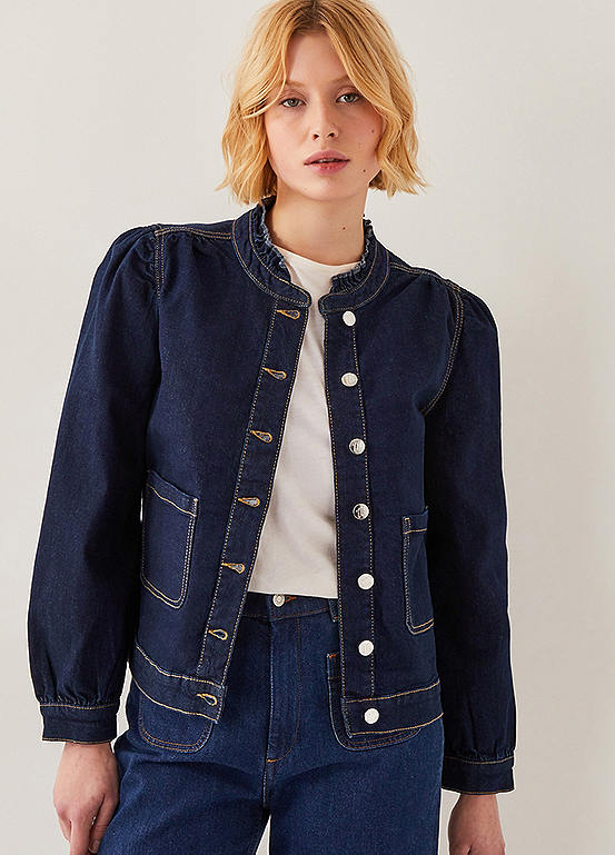 Louisa Frill Denim Jacket by Monsoon | Look Again