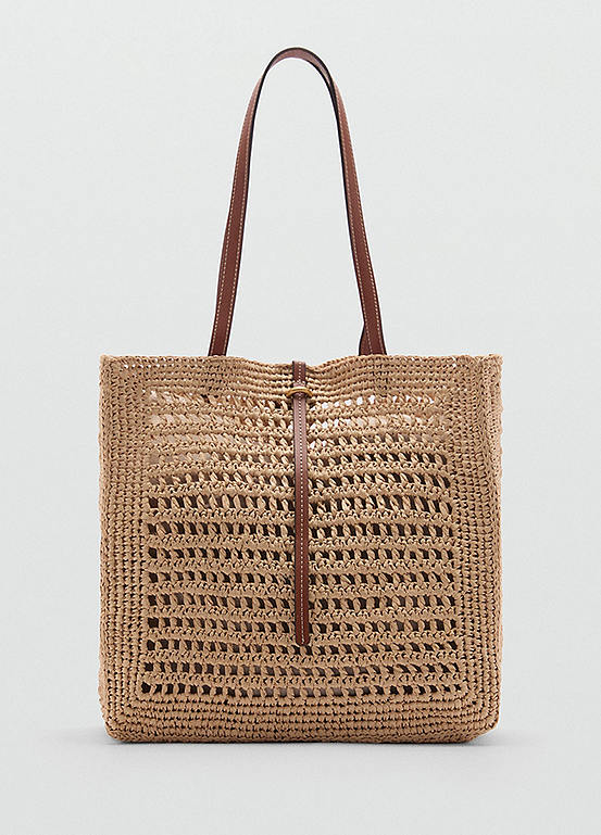 Malta Raffia Large Beach Bag by Mango | Look Again