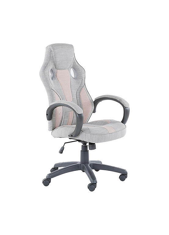 Maverick Ergonomic Office Gaming Chair - Grey/Blush by X Rocker | Look ...
