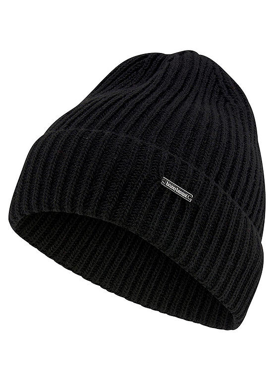 Metal Badge Knitted Hat by Bruno Banani | Look Again