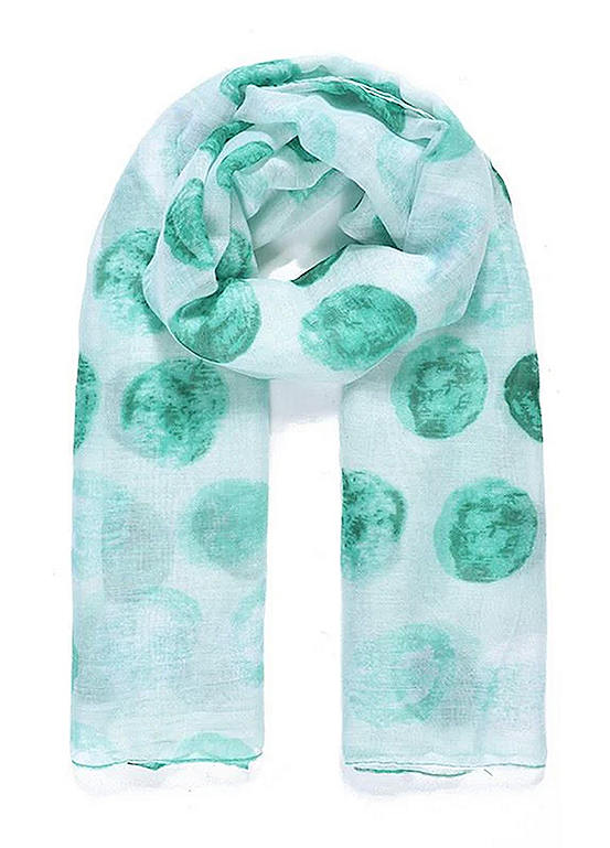 Mint Polka Dot Lightweight Scarf by Intrigue | Look Again