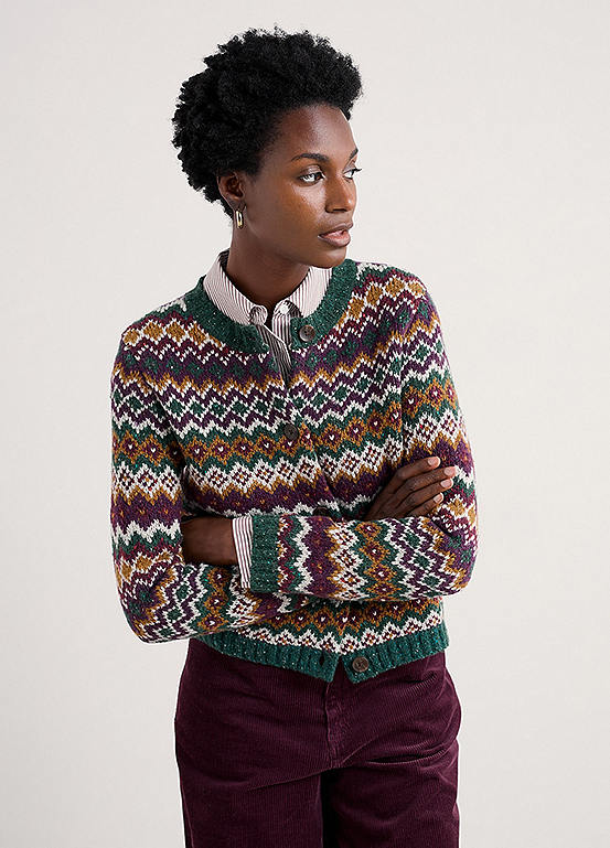Multi Dawson Pick Merino-Blend Fair Isle Cardigan by Seasalt Cornwall ...