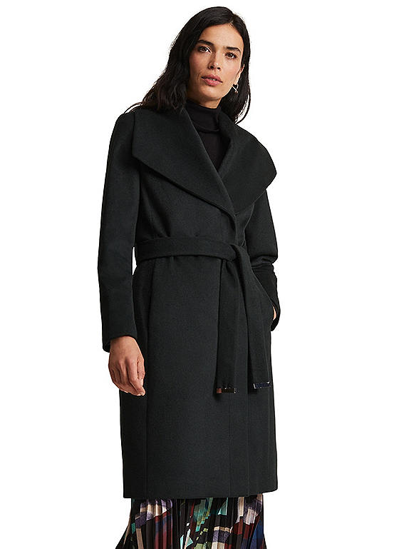 Nicci Dark Green Wool Smart Coat by Phase Eight | Look Again