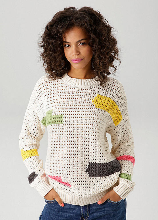 Openwork Knitted Jumper by Aniston | Look Again