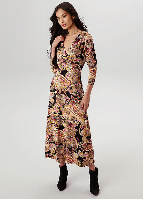 Paisley Print Midi Dress by Aniston | Look Again