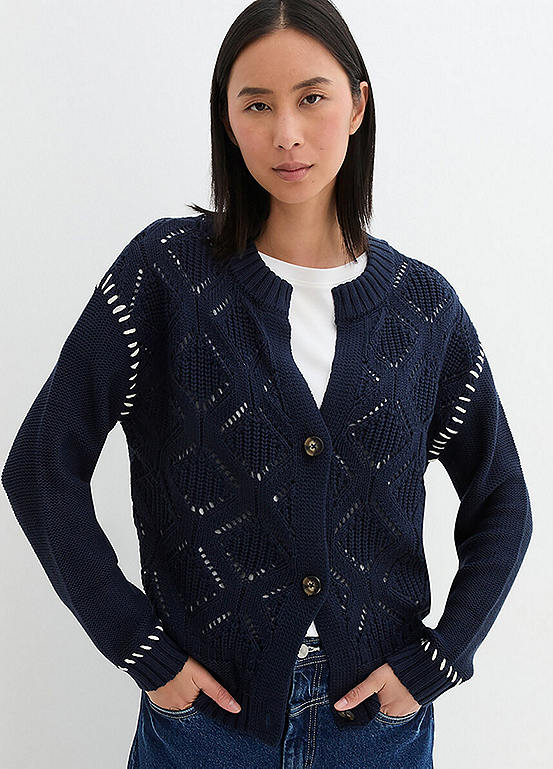 Pointelle Knit Cardigan by bonprix | Look Again