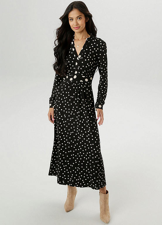 Polka Dot Midi Dress by Aniston | Look Again
