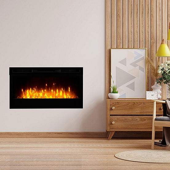 Prism Wall Mounted or Recessed Electric Media Wall Fire by Dimplex ...
