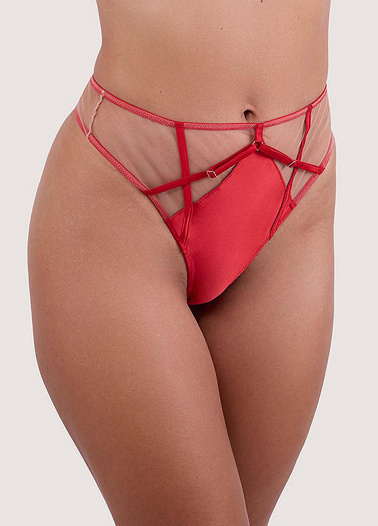 Ramona Ruby Red High Waist Thong by Playful Promises | Look Again