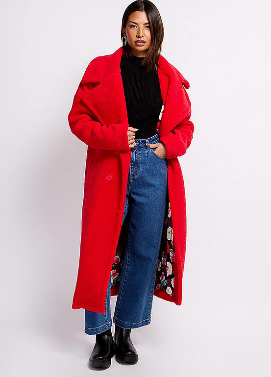 Red Teddy Coat by Vogue Williams by Little Mistress | Look Again