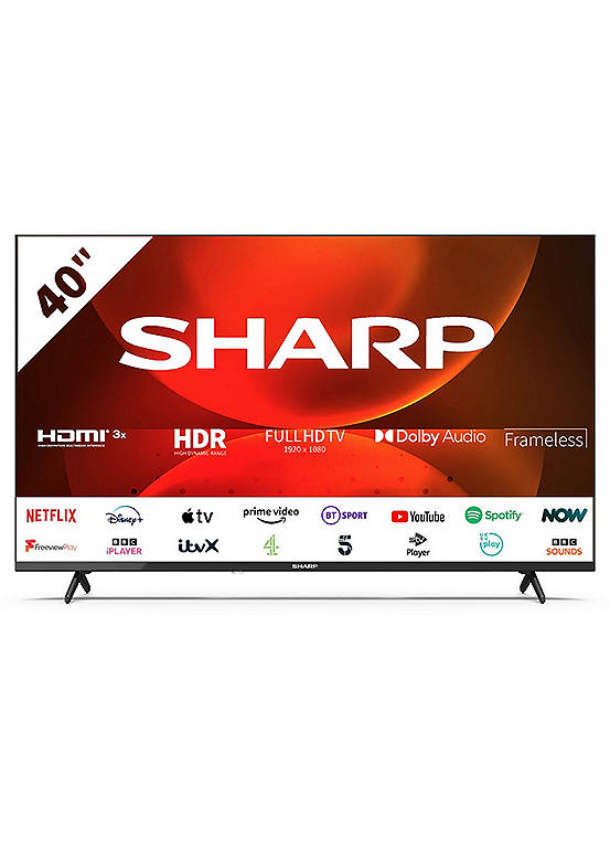 Sharp 2T-C40FH2KL2AB 40 Inch Full HD Frameless LED Smart Android TV | Look Again