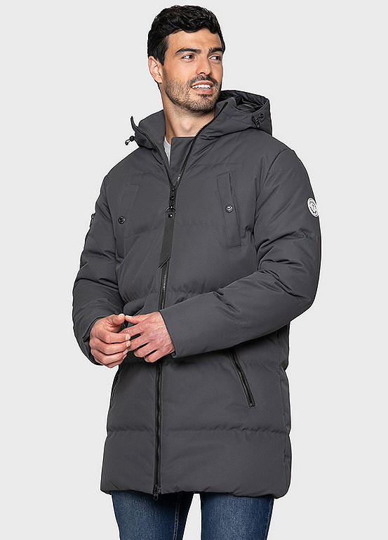 Showerproof Longline Padded Jacket by Threadbare | Look Again