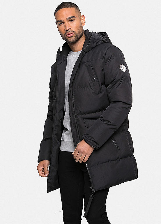Showerproof Longline Padded Jacket by Threadbare | Look Again