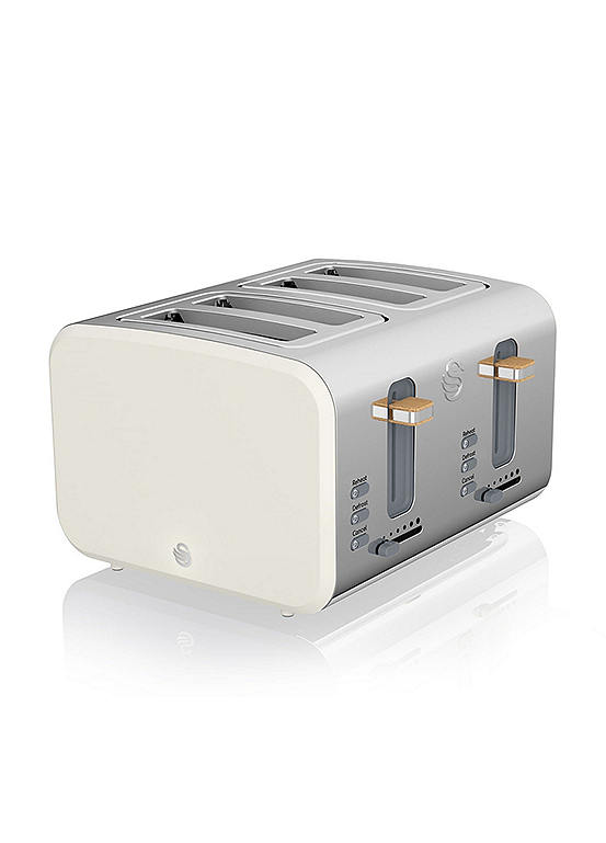 ST14620WHTN Nordic 4-Slice Toaster - White by Swan | Look Again