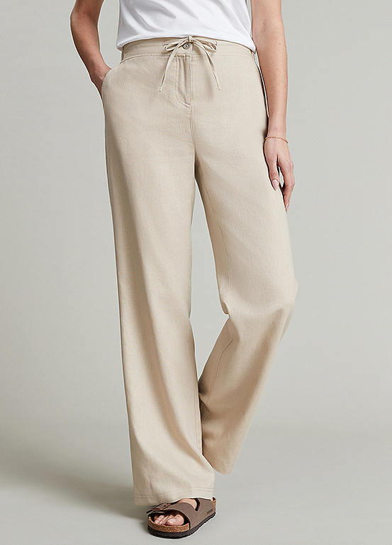 Stone Linen Trousers by Freemans | Look Again