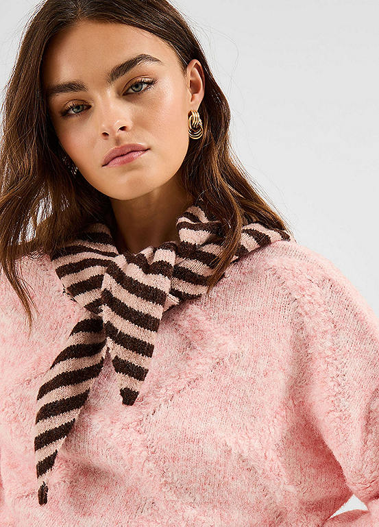 Stripe Knitted Triangle Scarf by Accessorize | Look Again