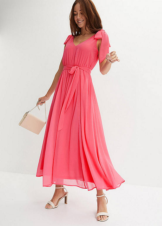 V-Neck Chiffon Dress by bonprix | Look Again