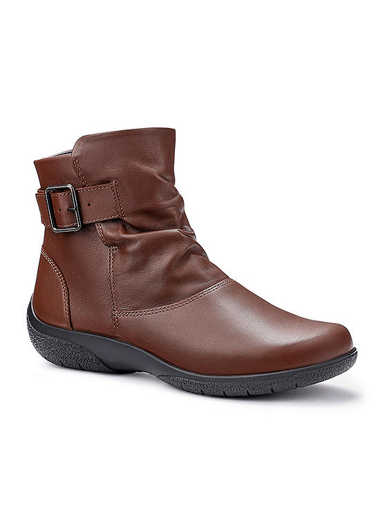 Walnut Rumour Wide Ankle Boots by Hotter | Look Again