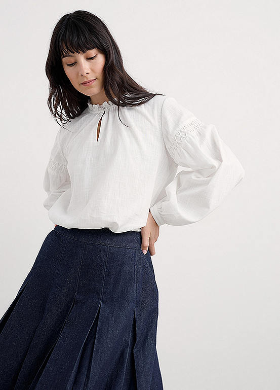 White Gwel Long Sleeve Blouse by Seasalt Cornwall | Look Again