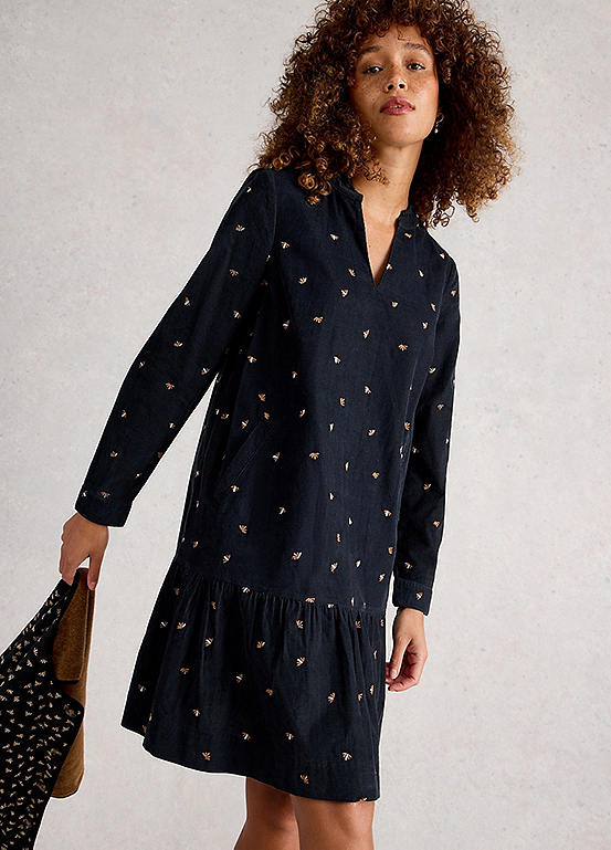 White Stuff Embroidered Cord Dress | Look Again