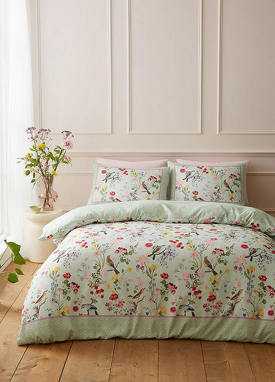 x RHS Birds in Bloom Reversible Duvet Cover Set by Catherine Lansfield ...