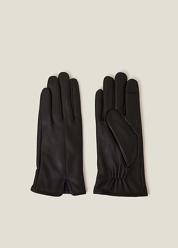 Black fur lined gloves store