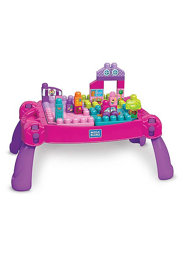 Mega bloks build and learn table pink store