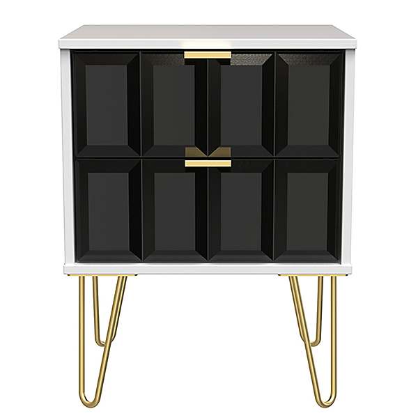 Cube Ready Assembled 2 Drawer Bedside Cabinet