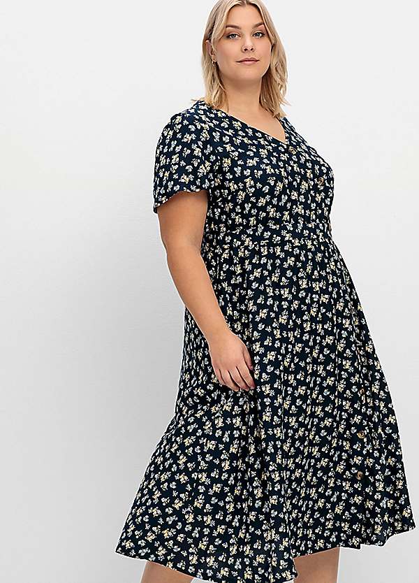 Sheego Logo Floral Print Midi Dress By Sheego | Look Again