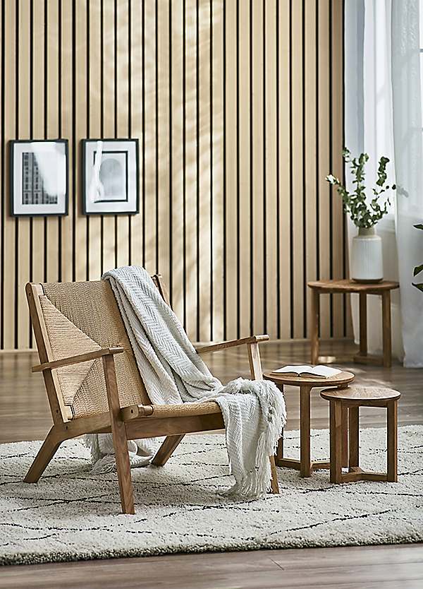 Julian Bowen Icaria Oak Woven Arm Chair by Julian Bowen