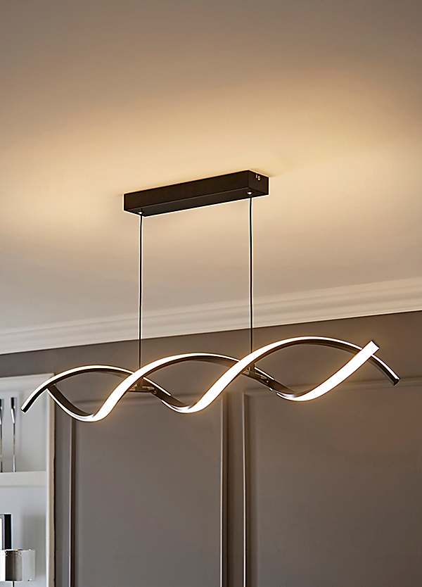 ValueLights Infinity Matt Black Double Twist Integrated LED Ceiling Light by ValueLights