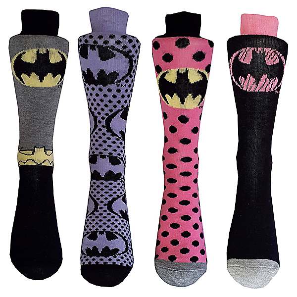 Ladies 4Pack Comfy Sock Gift Set by Batman Look Again