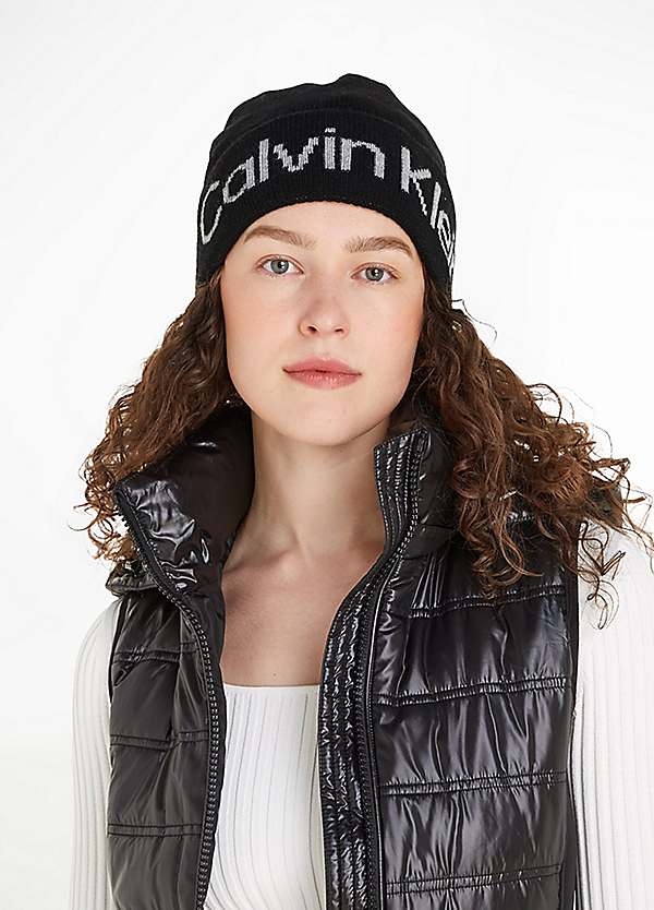 Calvin Klein Logo Reverso Tonal Beanie Hat by Calvin Klein