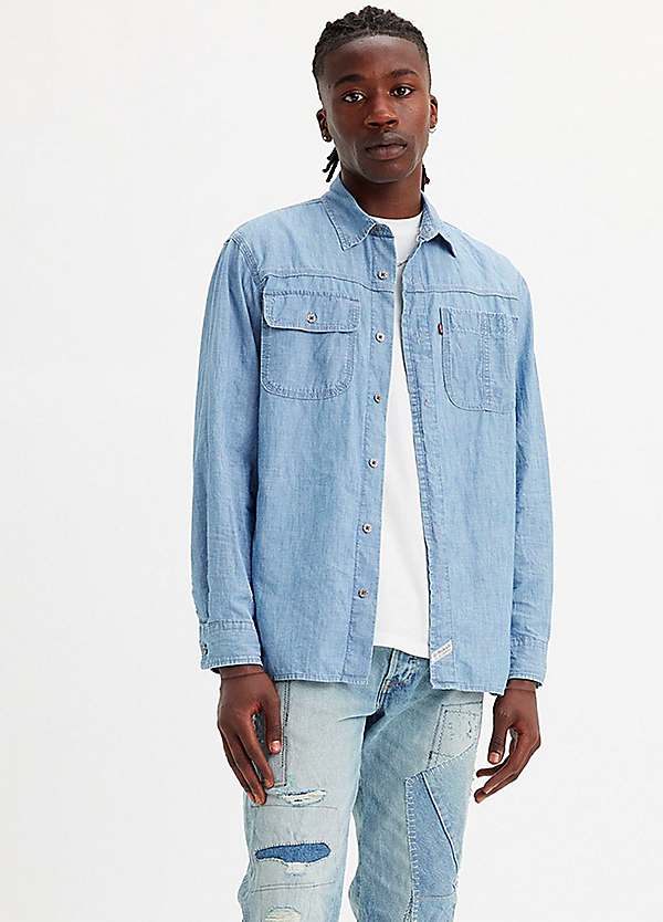 Levi's mens denim shirts long sleeve store
