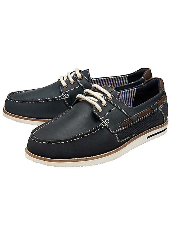 Lotus Mens Aldon Navy Leather Casual Shoes by Lotus