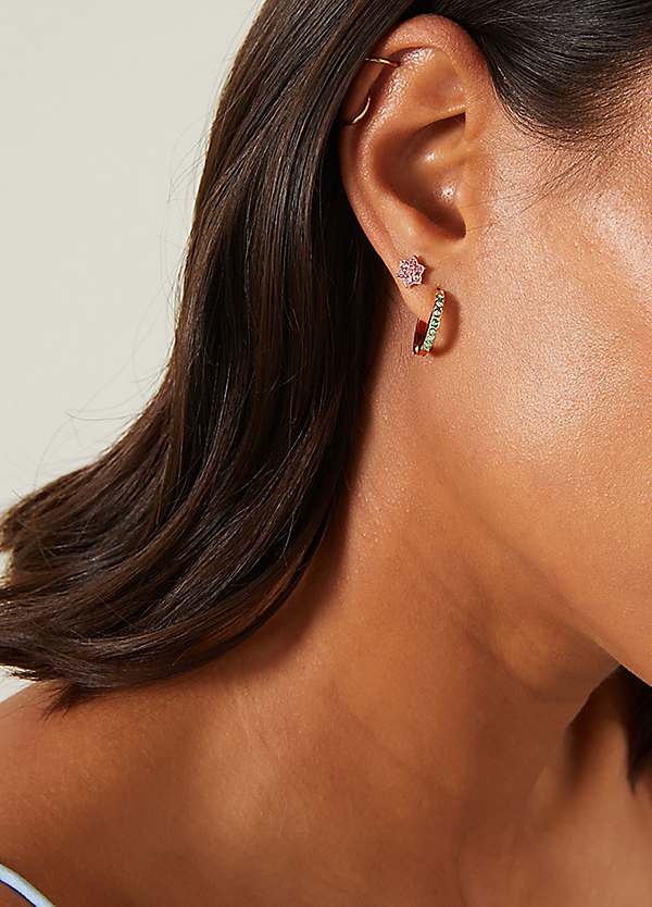 Accessorize Pack of 6 Gold Pearl Stud Hoop Earrings by Accessorize