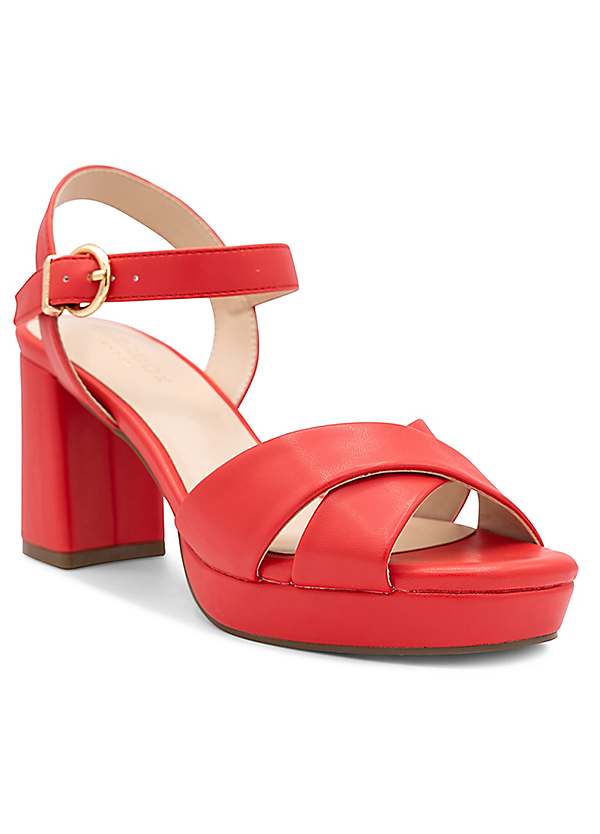 Paradox London Peony Faux Leather Leya Platform Sandals by Paradox London