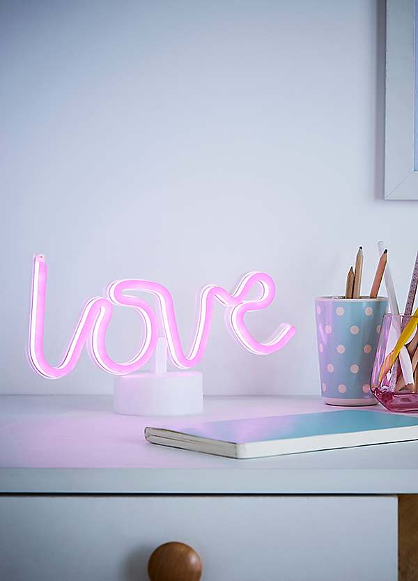 Pink Love LED Neon Light by Glow Look Again