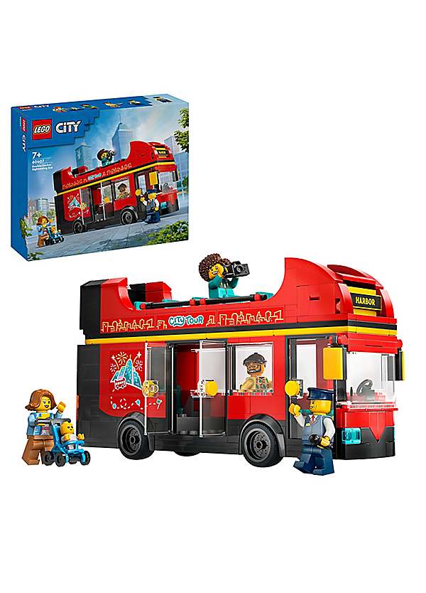 Red Double Decker Sightseeing Bus Toy Set by LEGO City Look Again