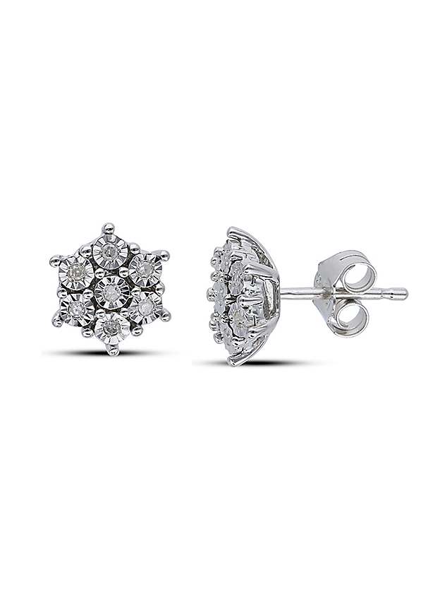 Sterling silver diamond stud earrings store