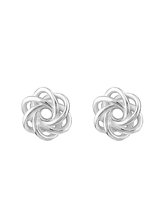 Sterling Silver Entwined Knotted Stud Earrings by Dew Look Again