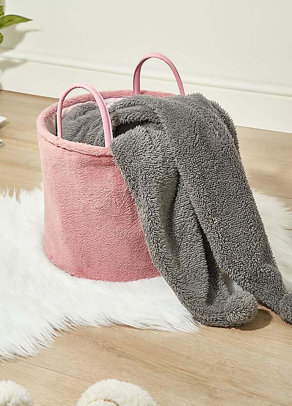 Teddy Fleece Storage Basket