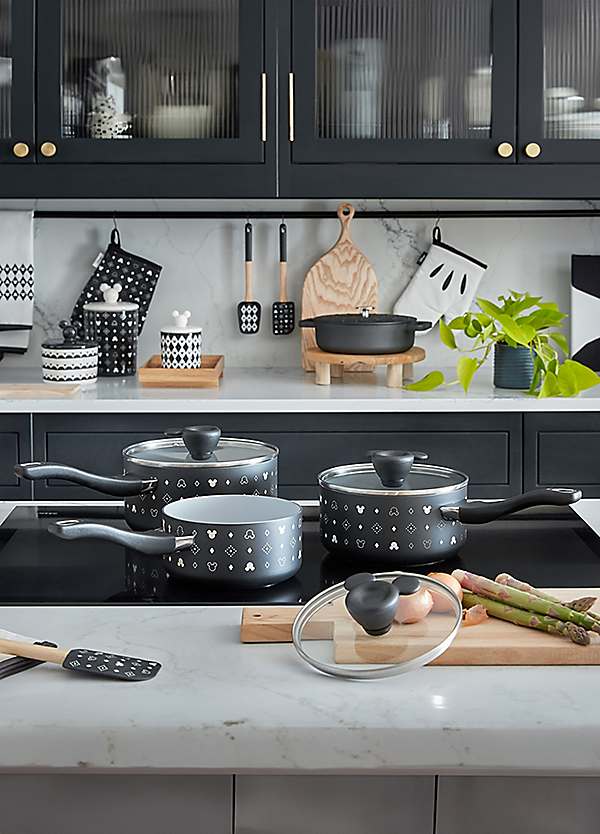 Prestige x Disney Monochrome 3 Piece Saucepan Set by Prestige