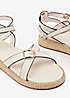 Cream Alora Wide-Fit Cross-Over Buckle Strap Sandals by Where’s That ...