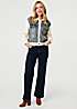 Denim Contrast Texture Boxy Jacket by Izabel London | Look Again