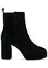 Oona Black Platform Suede Ankle Boots by Dune London | Look Again